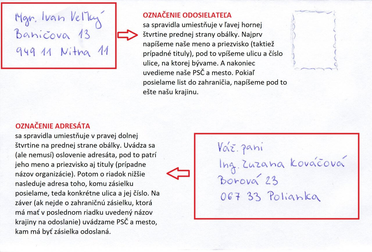 Ako vypísať obálku? Pozri si jednoduchý vzor - akosapise.sk
