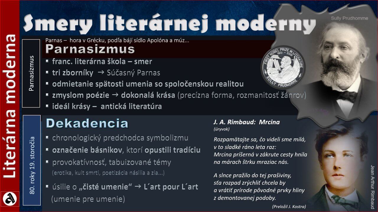 Literárna moderna: Parnasizmus, symbolizmus, impresionizmus