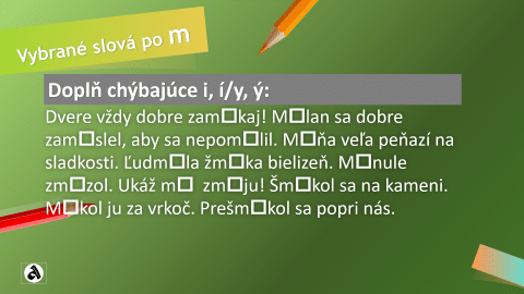 Vybrané slová po m: Skvelá pomôcka s cvičeniami - akosapise.sk